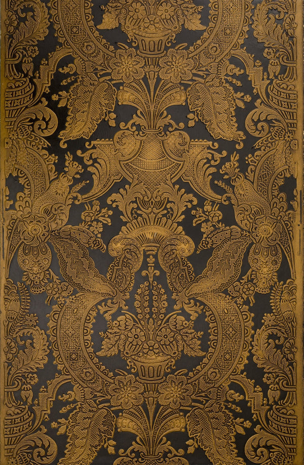 Embossed Tooled Damask/Antique Wallpaper - Bolling & Company
